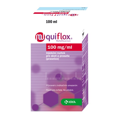 Quiflox 100 mg/ml, injekční roztok | Krka